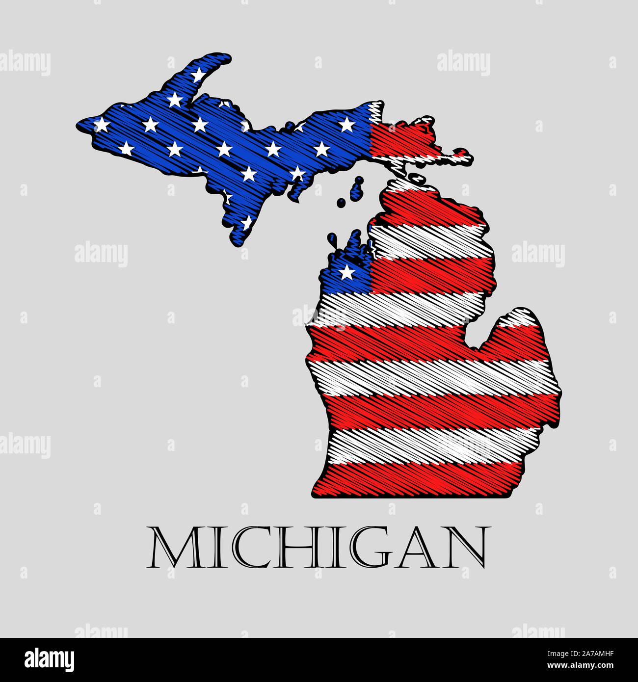 Map of michigan hi-res stock photography and images - Alamy