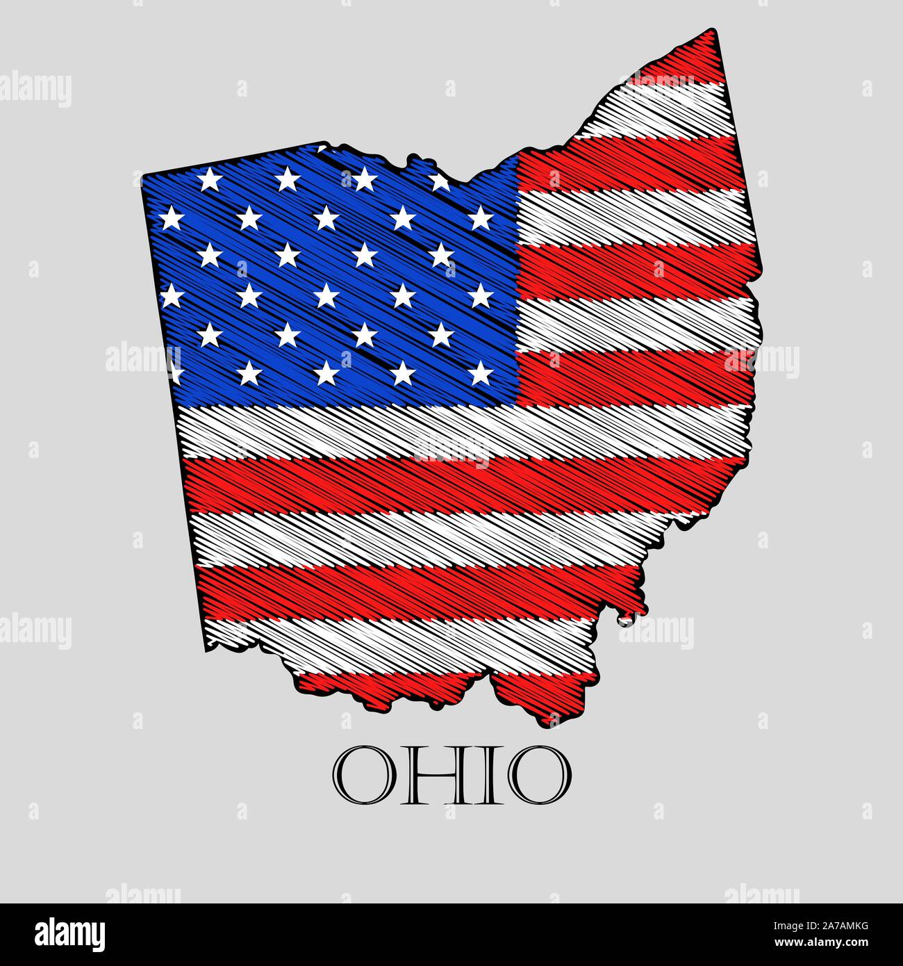 Outline map state ohio flag hi-res stock photography and images - Alamy