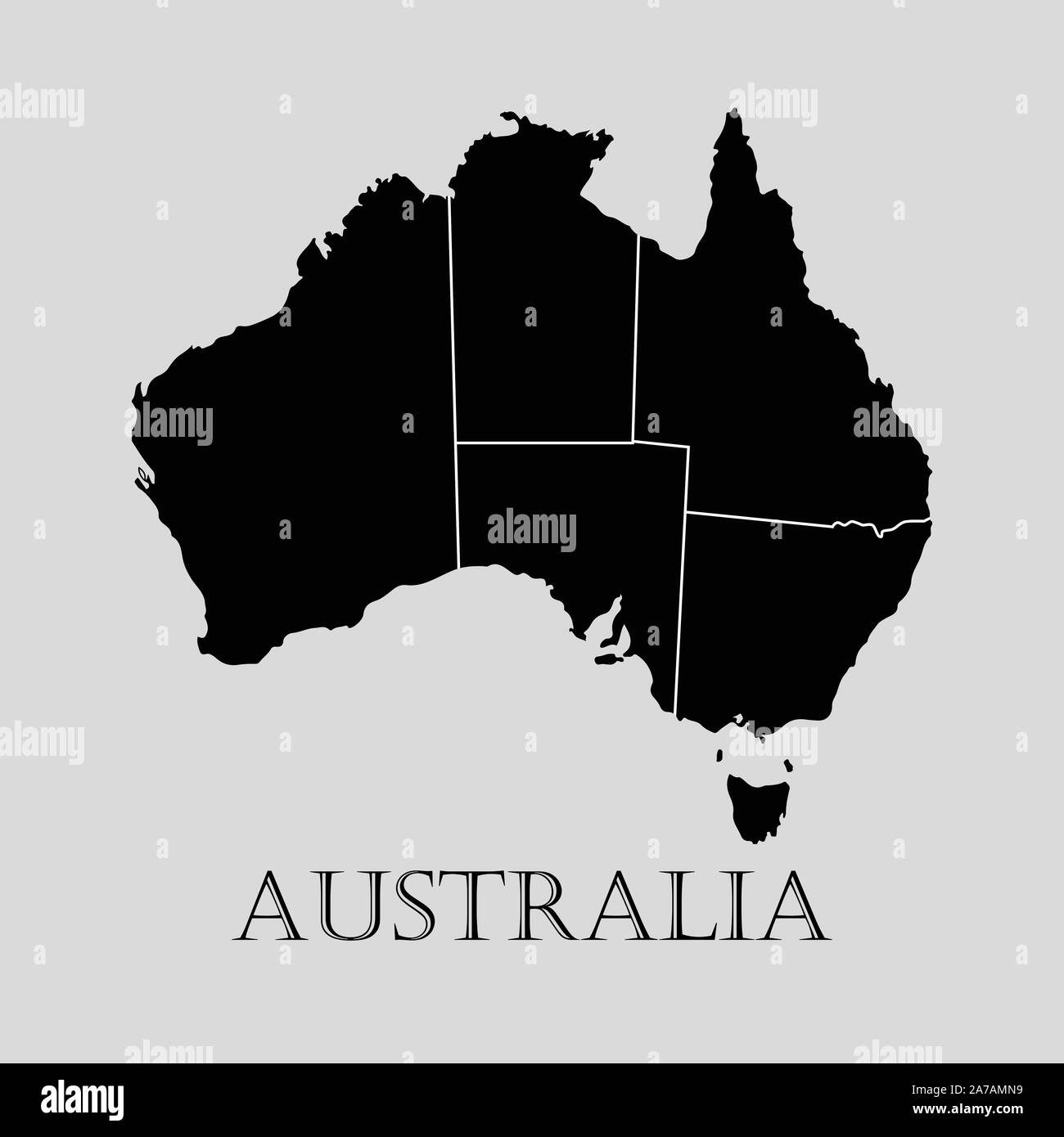 Australia map Black and White Stock Photos & Images - Alamy