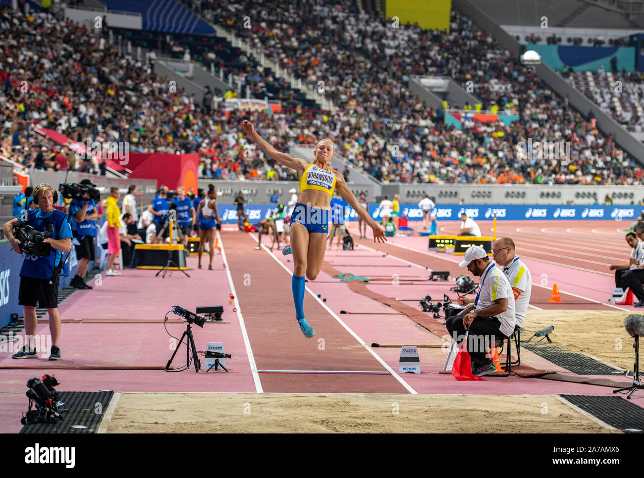 DOHA - QATAR OCT 5: Tilde Johansson of Sweden competing in the Long ...