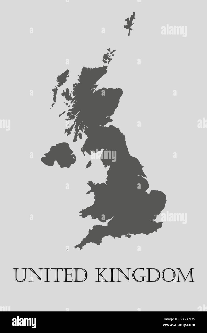 Gray United Kingdom map on light grey background. Gray United Kingdom ...