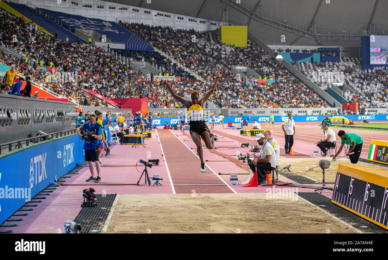 DOHA - QATAR OCT 5: Tissanna Hickling of Jamaica competing in the Long ...