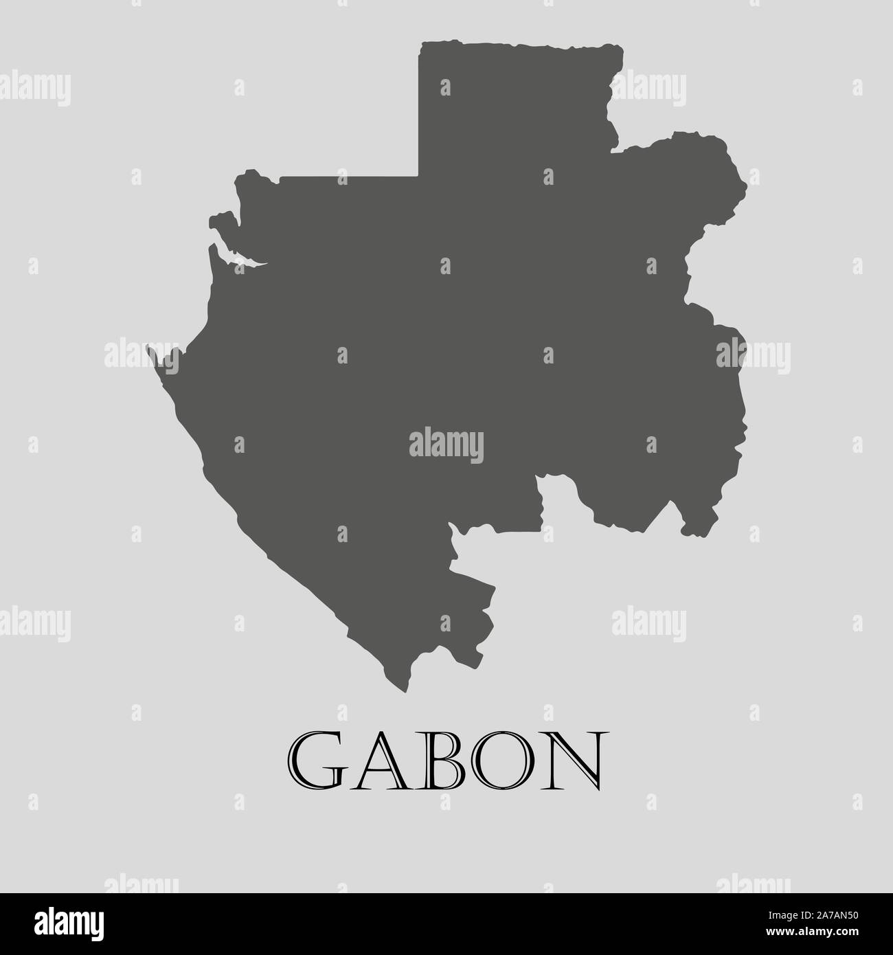 Gray Gabon map on light grey background. Gray Gabon map - vector ...