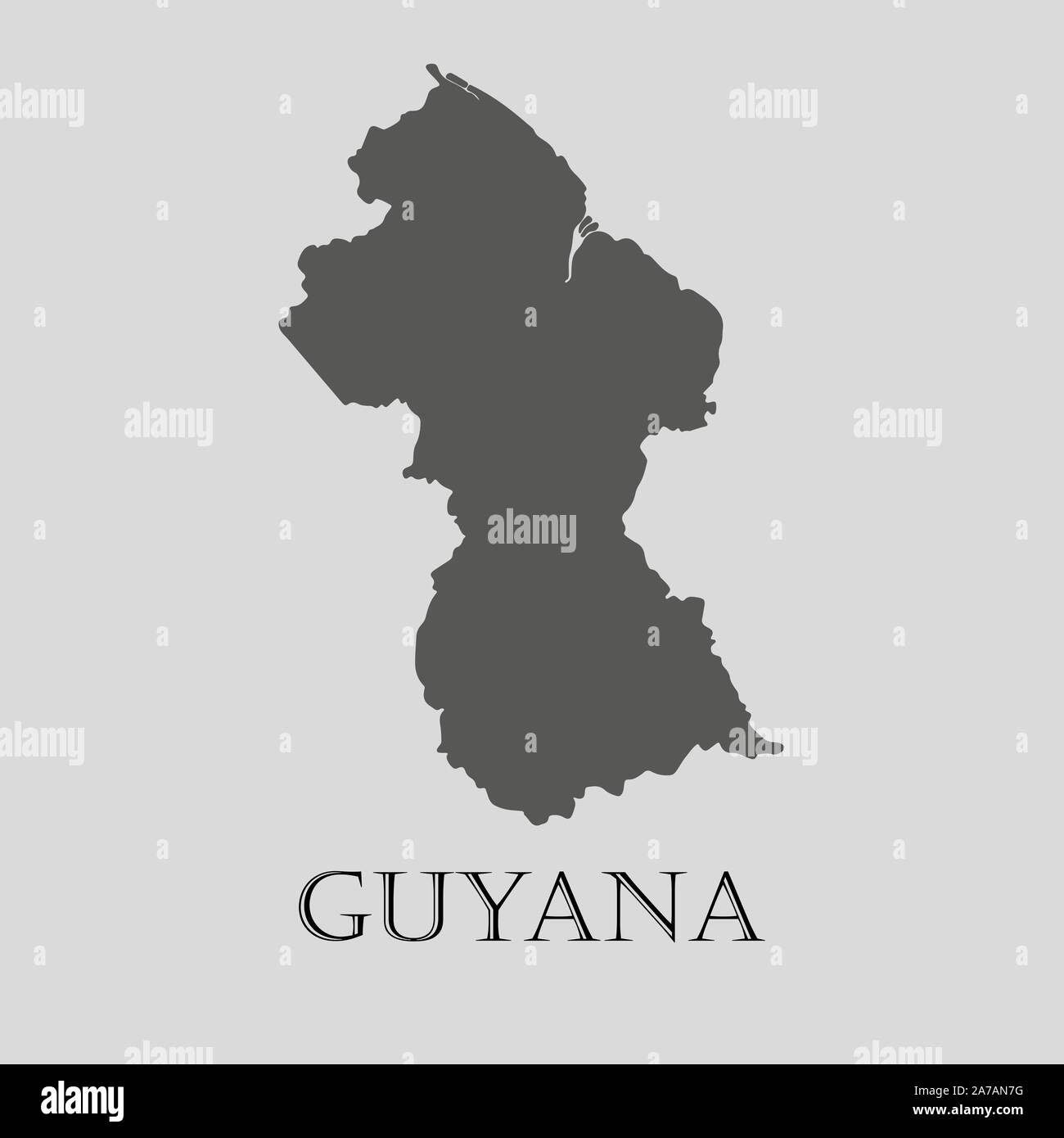 Guyana map outline hi-res stock photography and images - Alamy