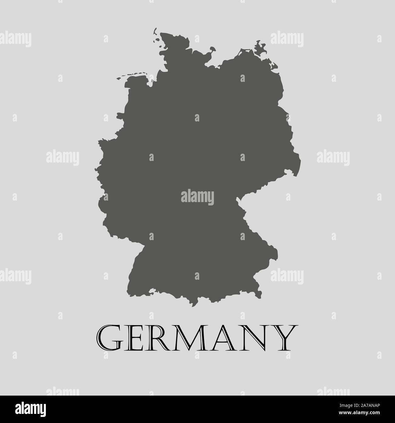 Gray Germany map on light grey background. Gray Germany map - vector ...