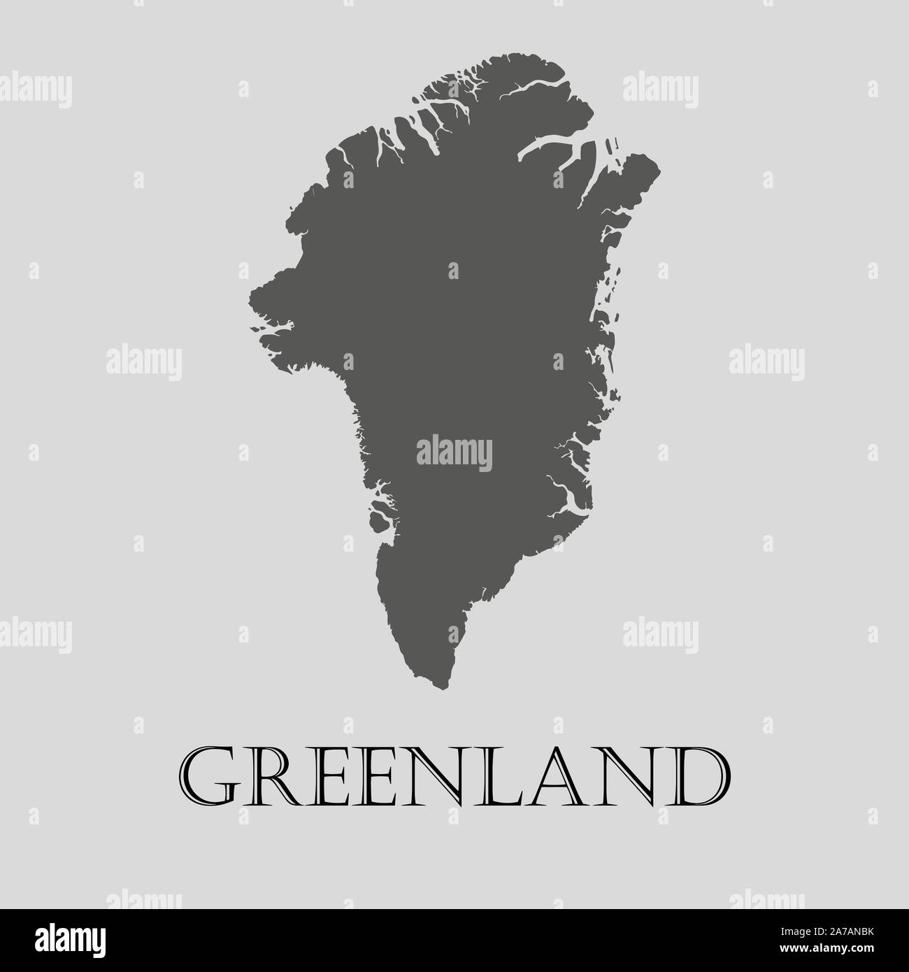 Gray Greenland map on light grey background. Gray Greenland map ...