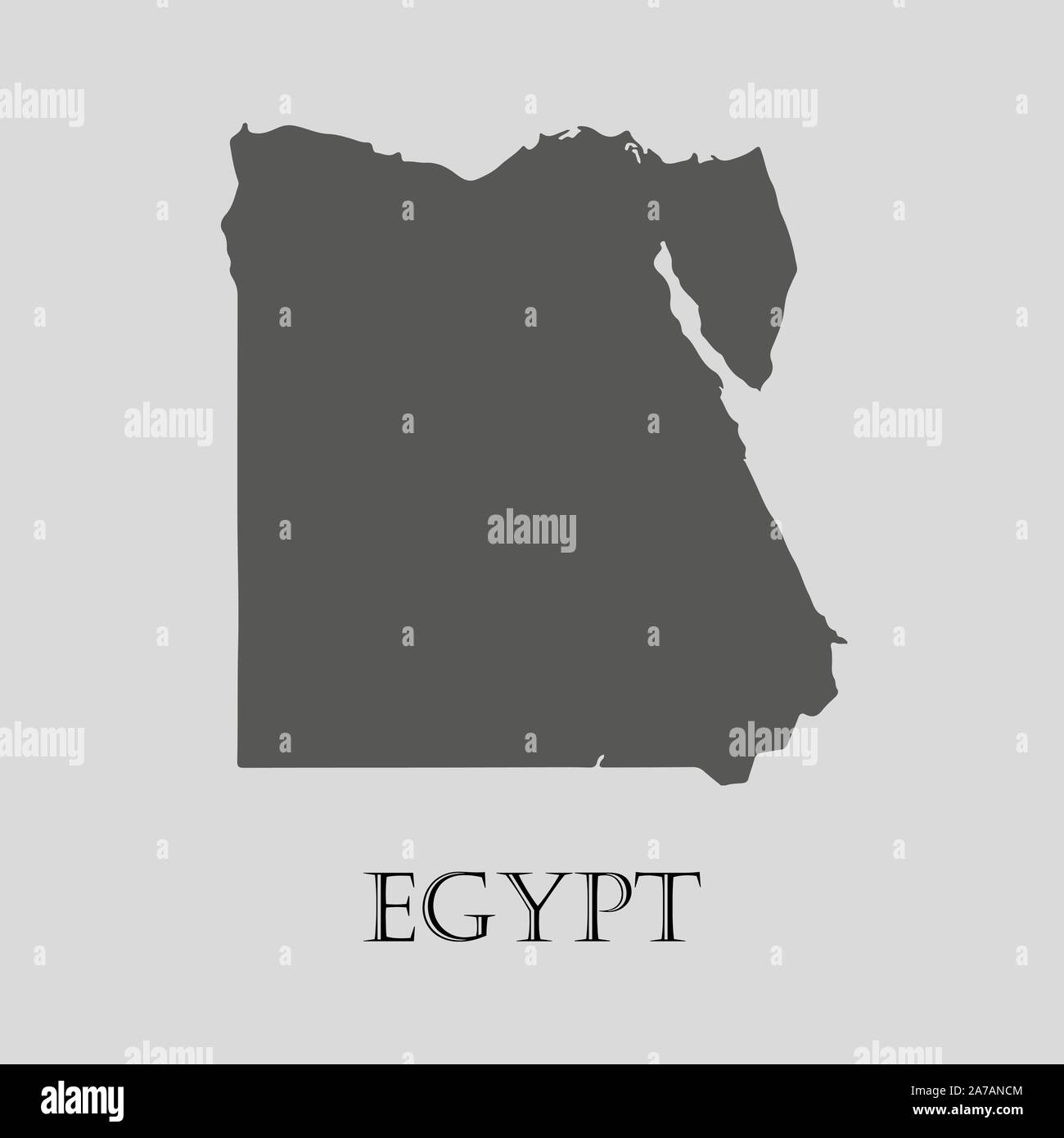 Gray Egypt map on light grey background. Gray Egypt map - vector ...