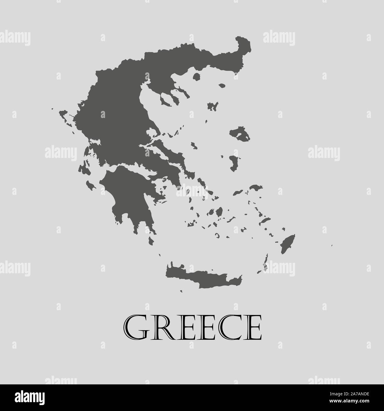 Gray Greece map on light grey background. Gray Greece map - vector ...
