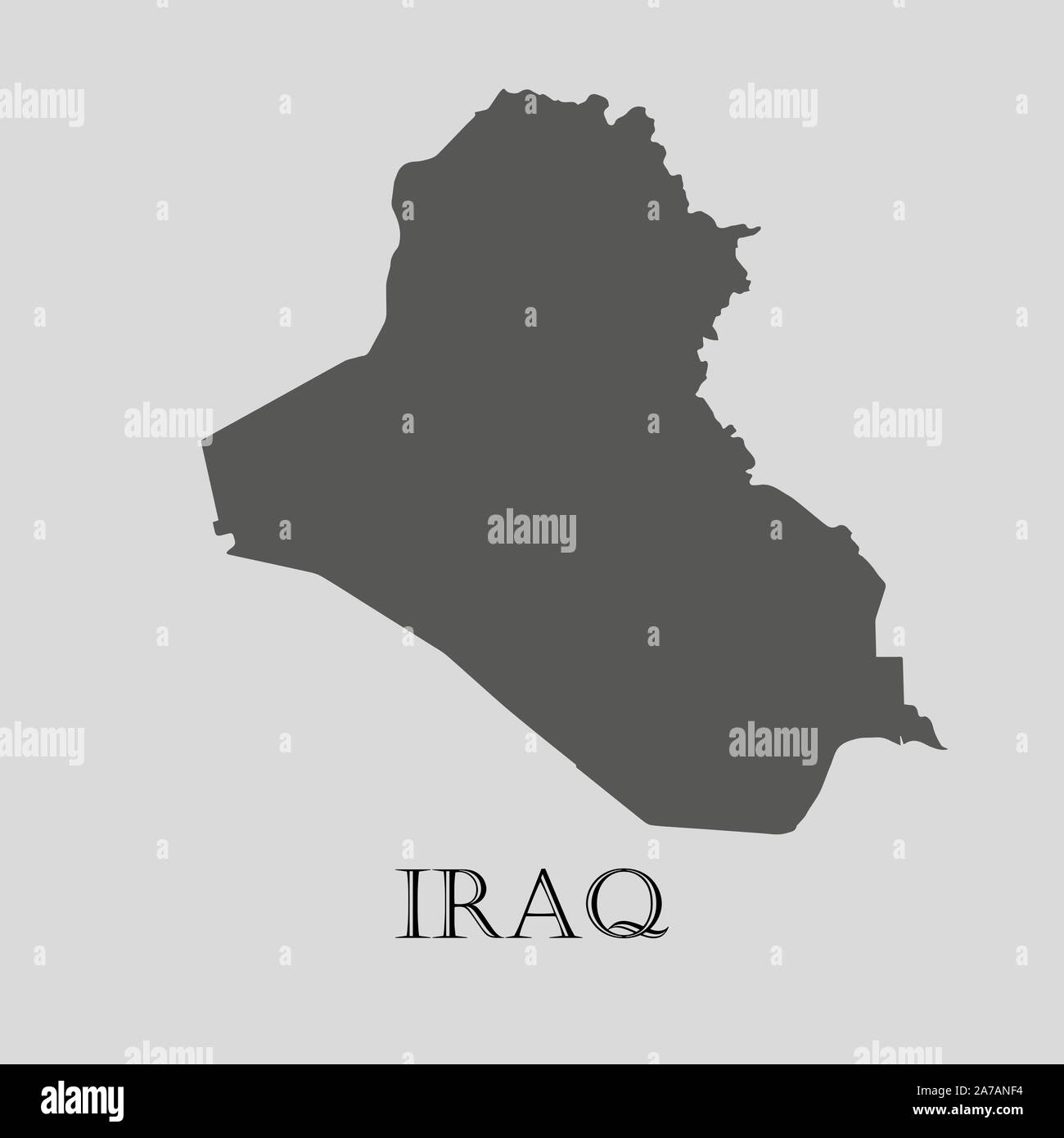Gray Iraq map on light grey background. Gray Iraq map - vector ...