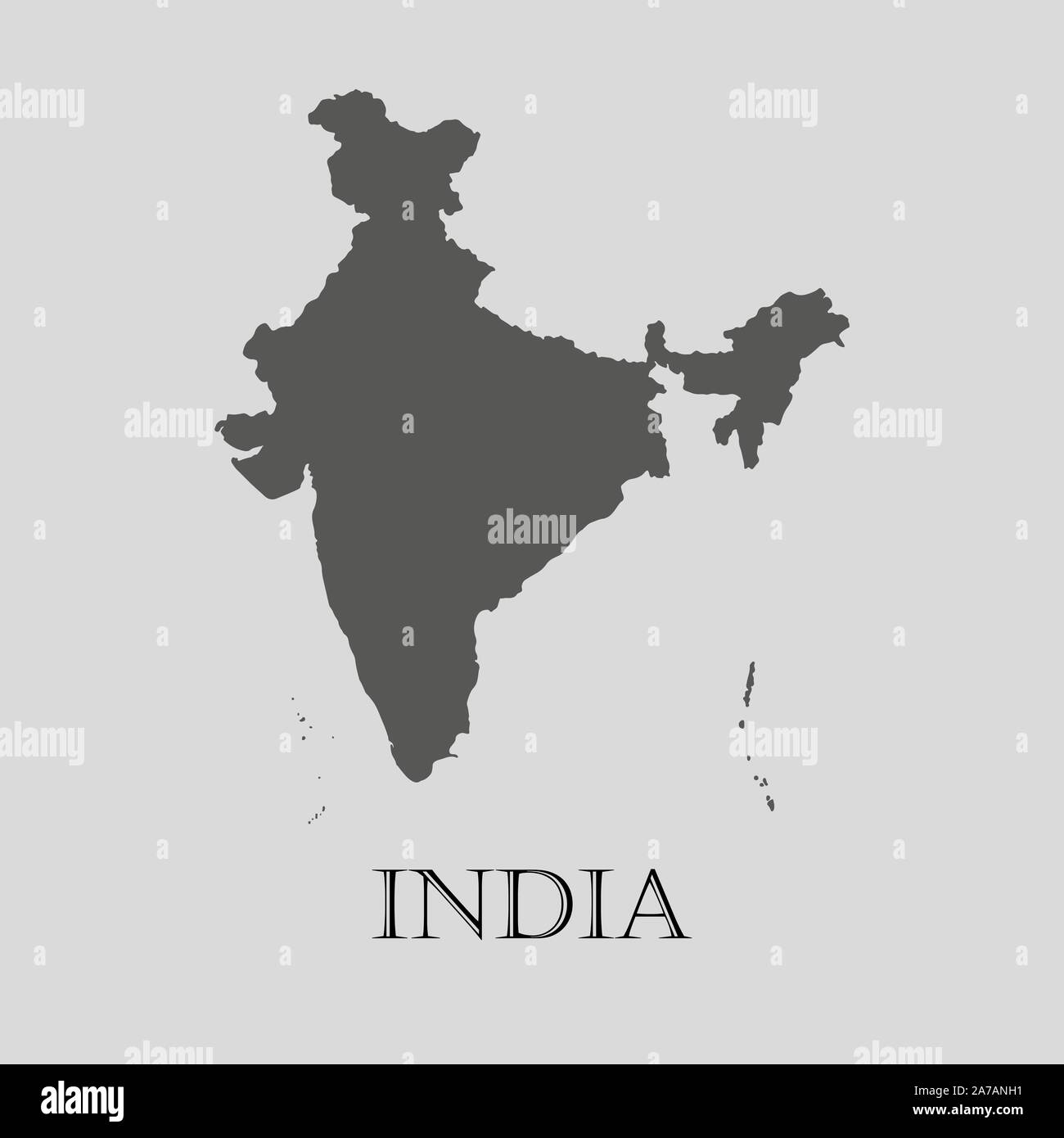 Gray India map on light grey background. Gray India map - vector ...