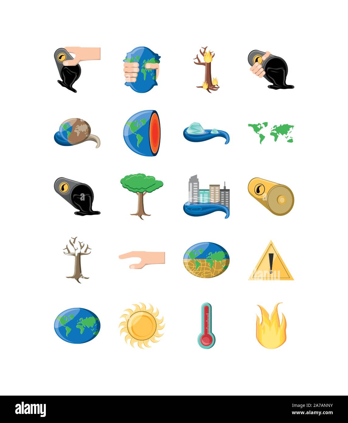 environment and planet icon set pack, High Quality variety symbols ...