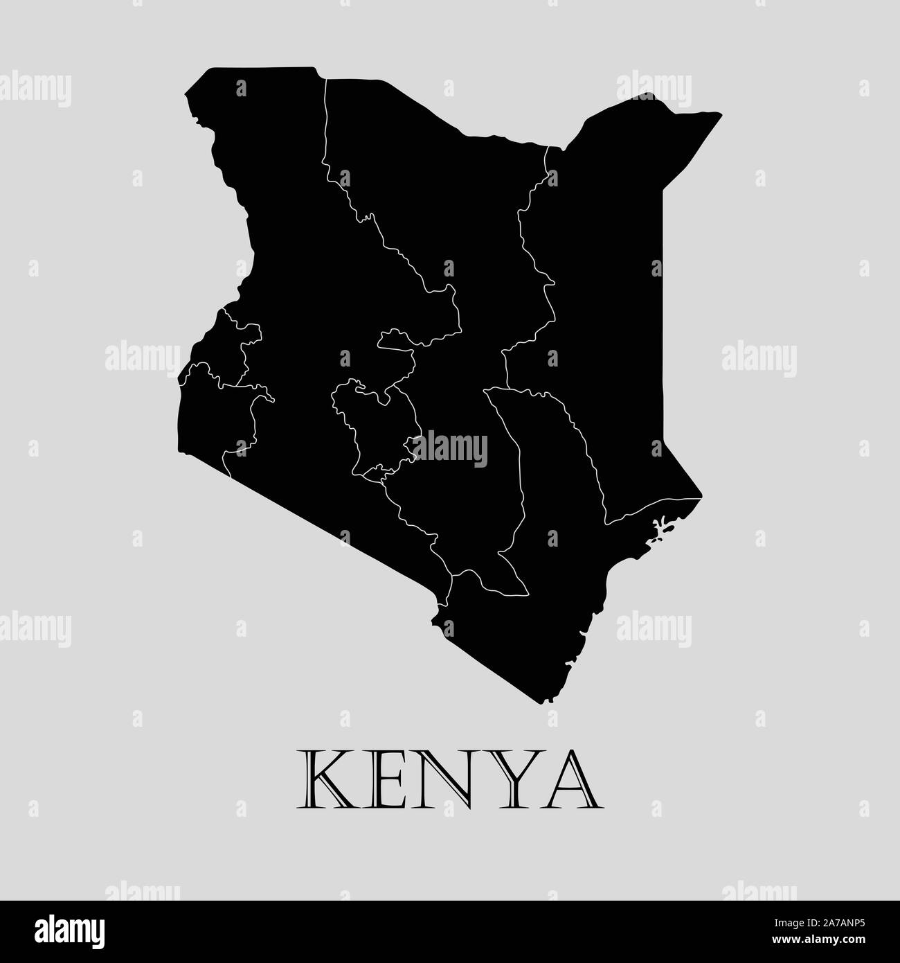 Kenya map Black and White Stock Photos & Images - Alamy