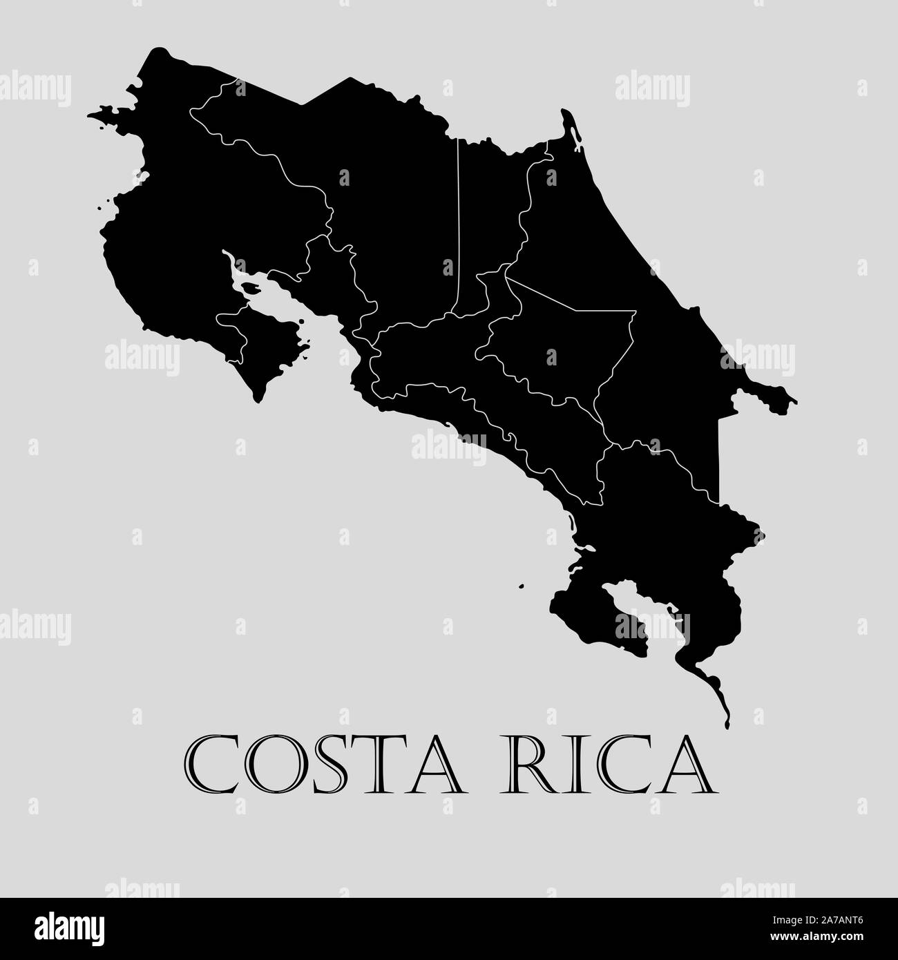 Costa rica map hi-res stock photography and images - Alamy