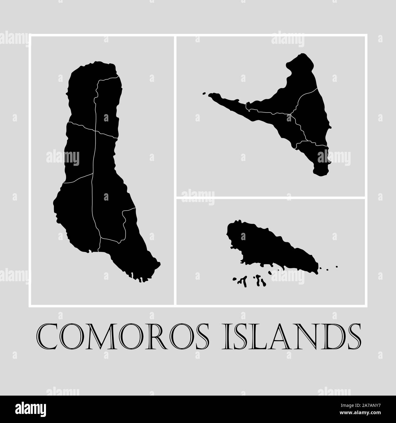Map of comoros islands Black and White Stock Photos & Images - Alamy