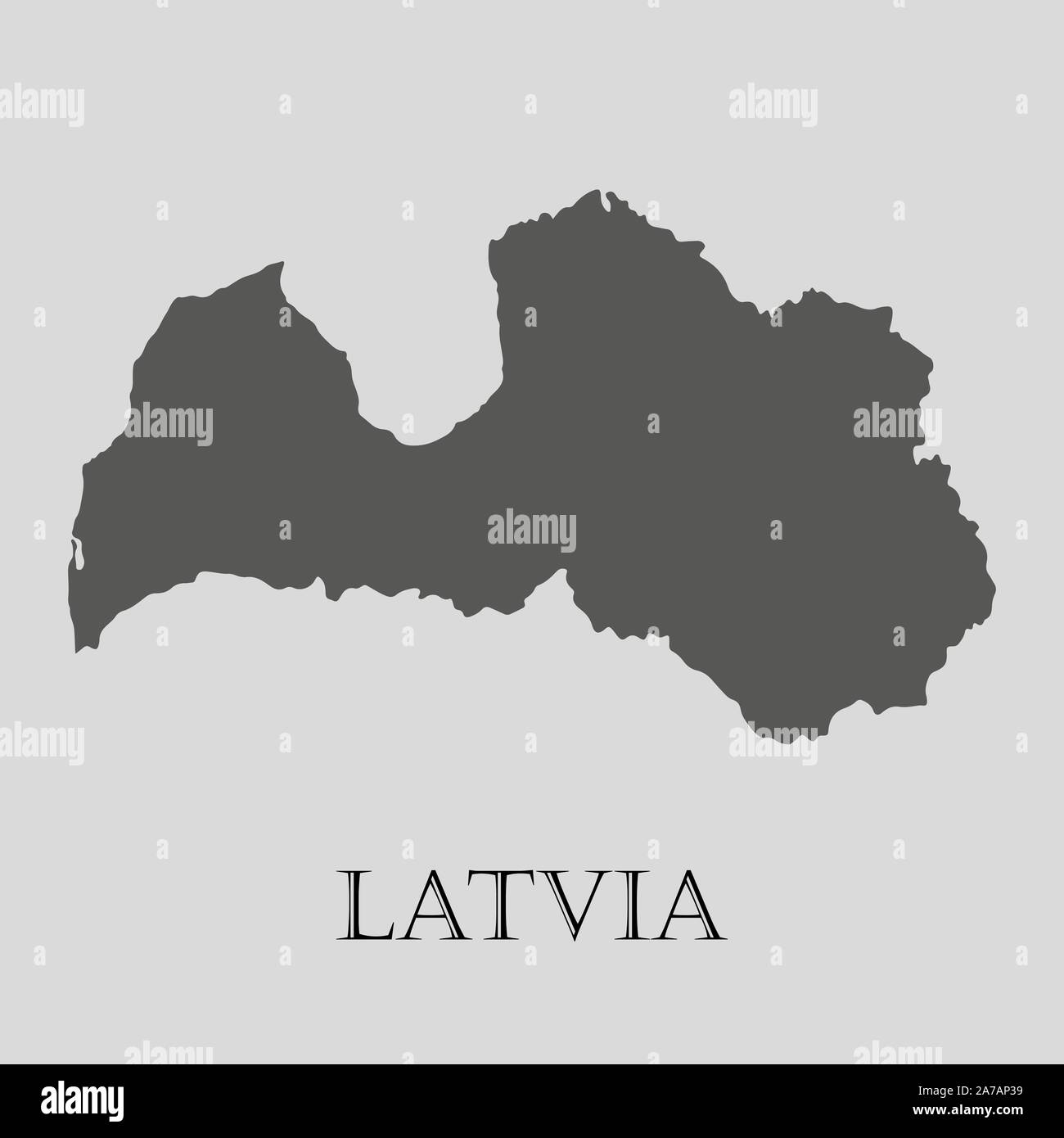 Simple gray Latvia map on light grey background. Gray Latvia map ...
