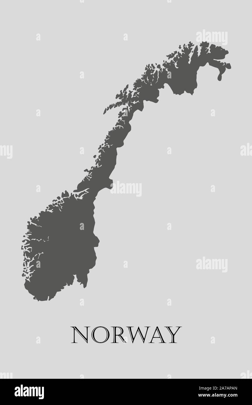 Gray Norway map on light grey background. Gray Norway map - vector ...