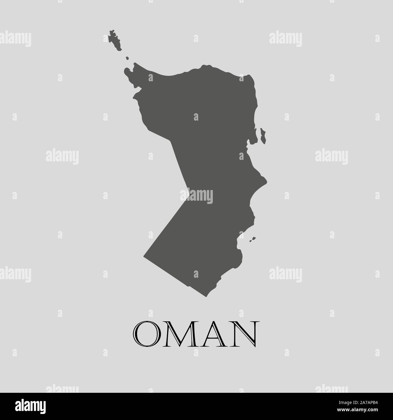 Gray Oman map on light grey background. Gray Oman map - vector ...