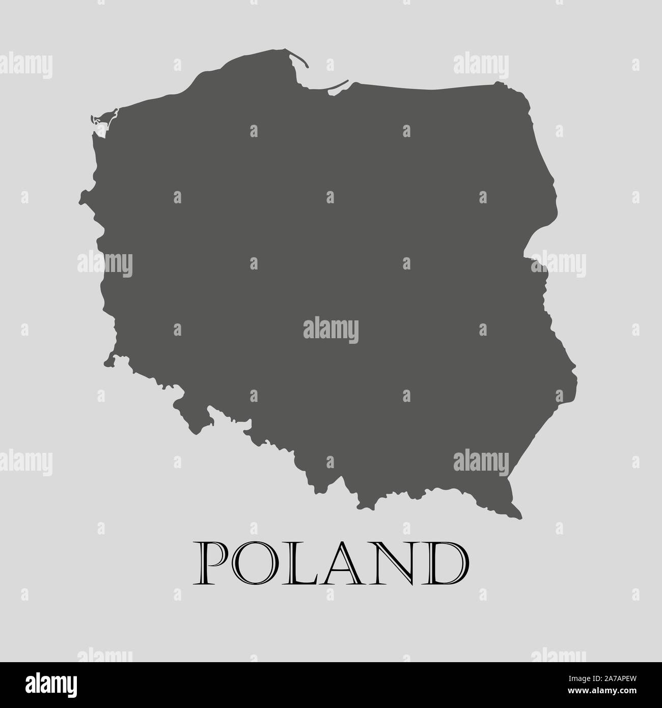 Gray Poland map on light grey background. Gray Poland map - vector ...