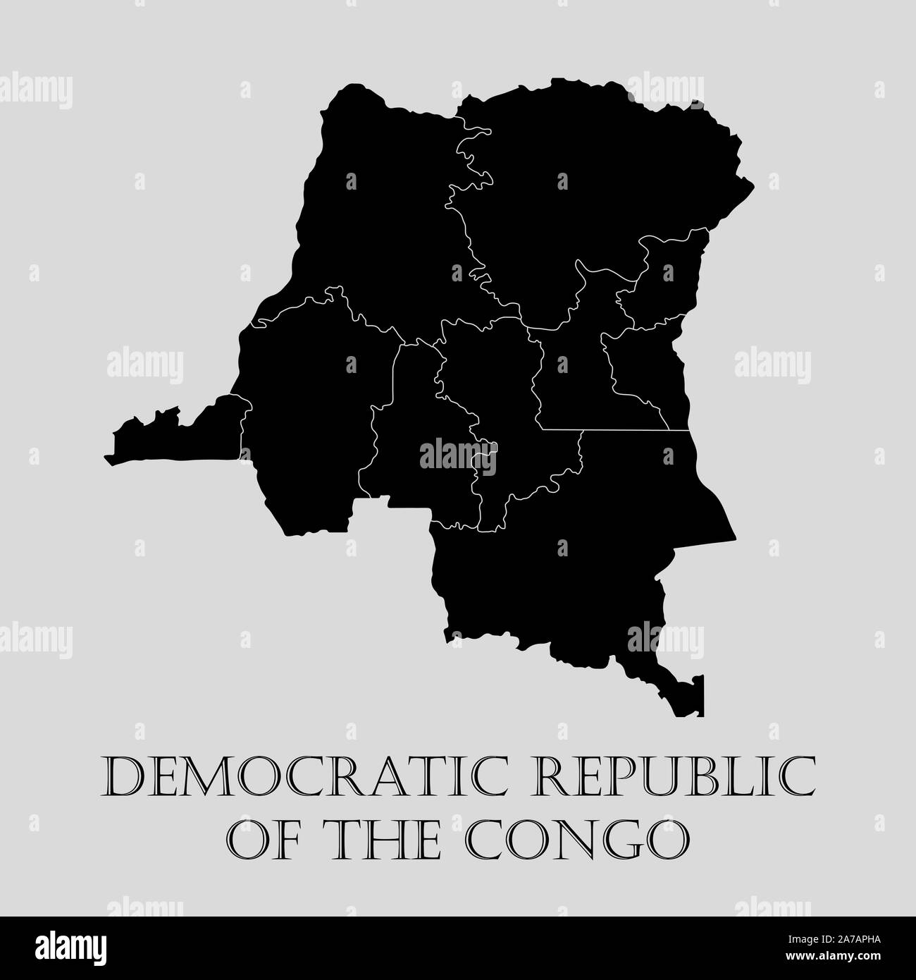 Black Congo Map On Light Grey Background Black Congo Map Vector