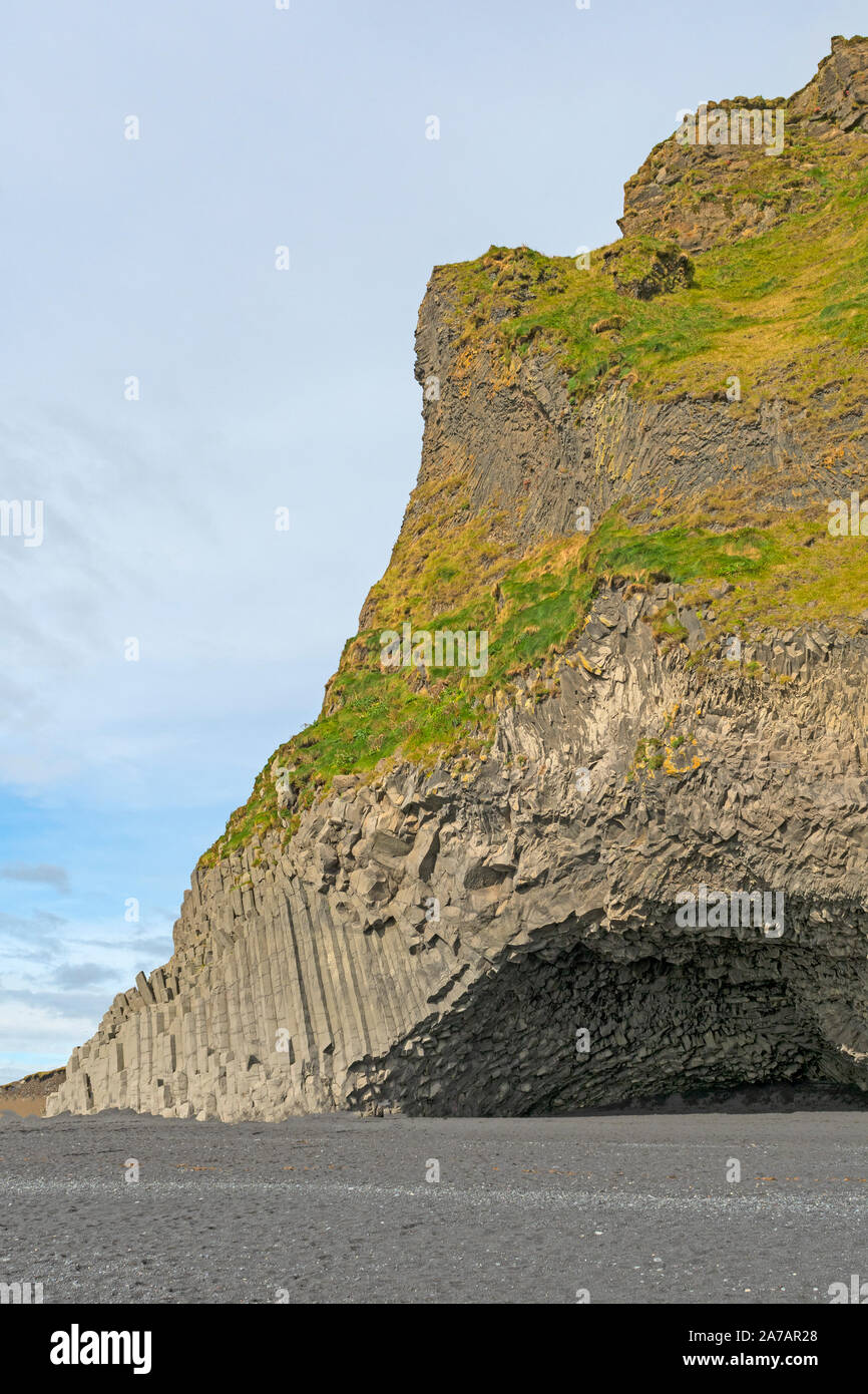 Coastal Cave and Dramatic Rocks on the Beach near Vik, Iceland Stock ...