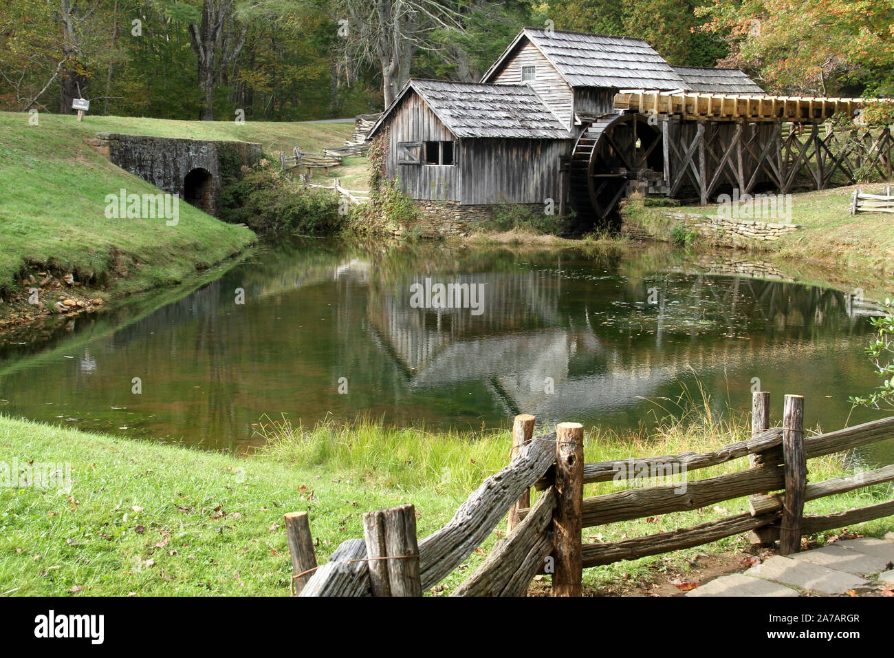 The historical Mabry Mill on Blue Ridge Parkway, Virginia, USA Stock ...