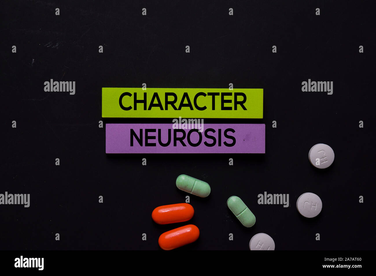 Character Neurosis text on sticky notes. Office desk background ...