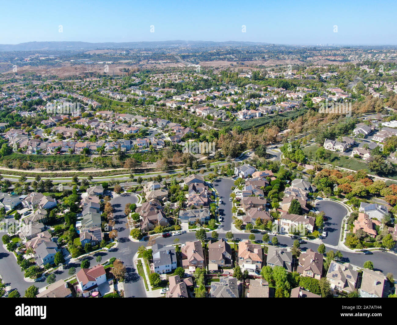 Aerial view of master-planned community and census-designated Ladera ...