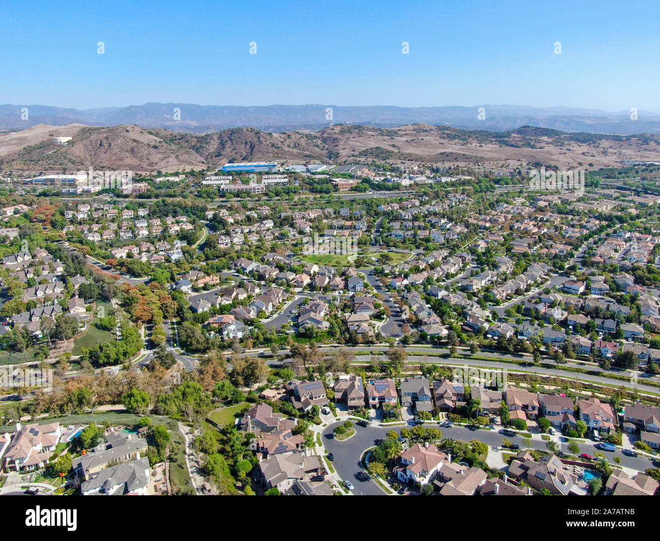Aerial view of master-planned community and census-designated Ladera ...
