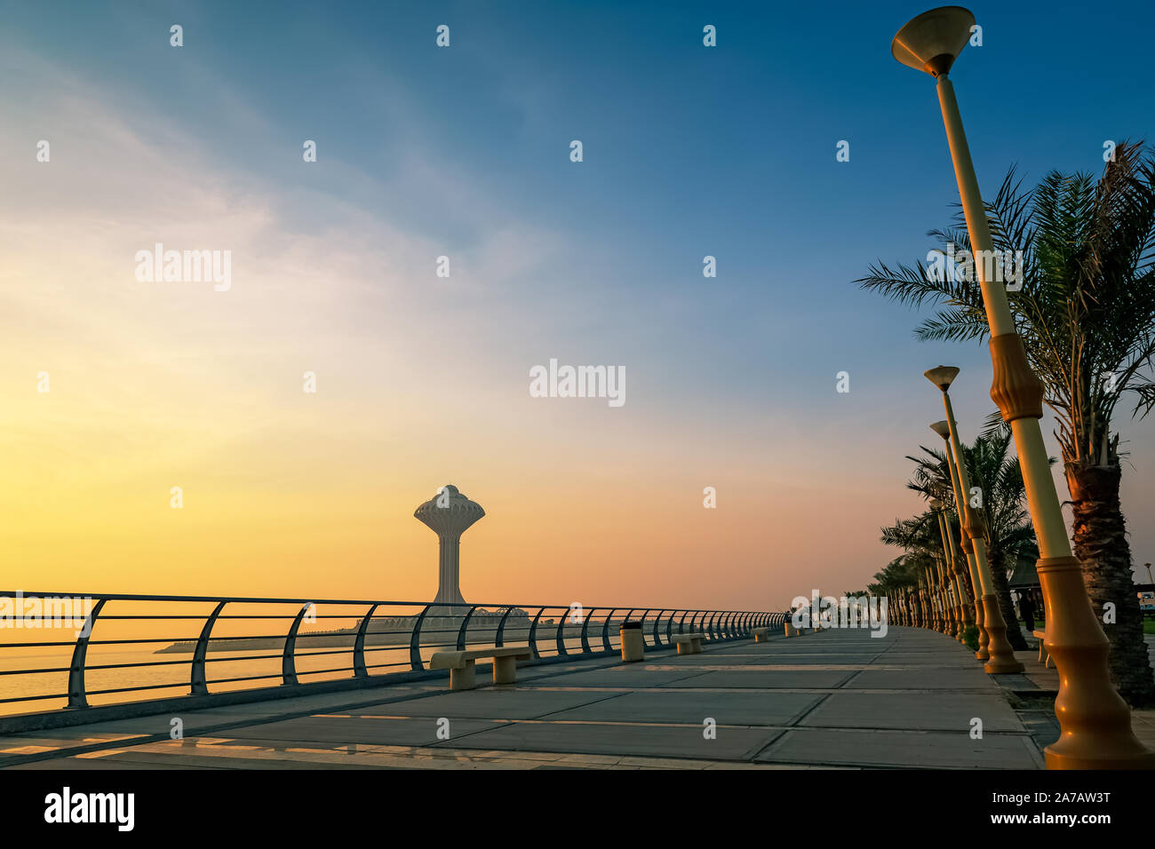 Beautiful sunrise view in Alkhobar sea side Saudi Arabia. City : Khobar ...