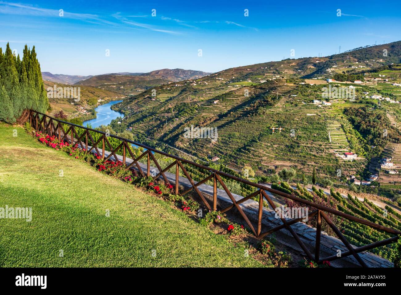 View over the Douro valley in Mesao Frio, Portugal Stock Photo - Alamy