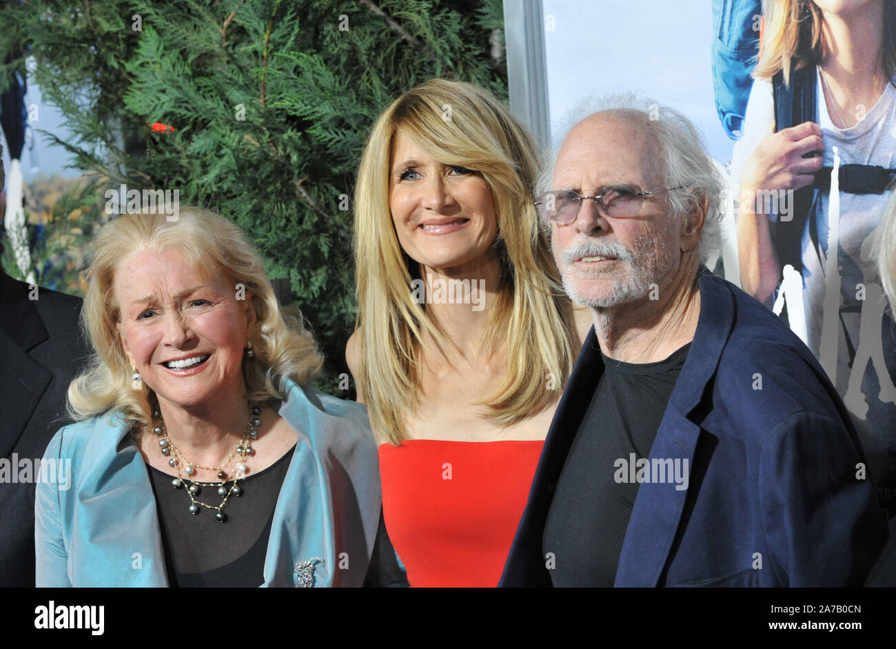 LOS ANGELES, CA - NOVEMBER 19, 2014: Laura Dern & parents Diane Ladd ...