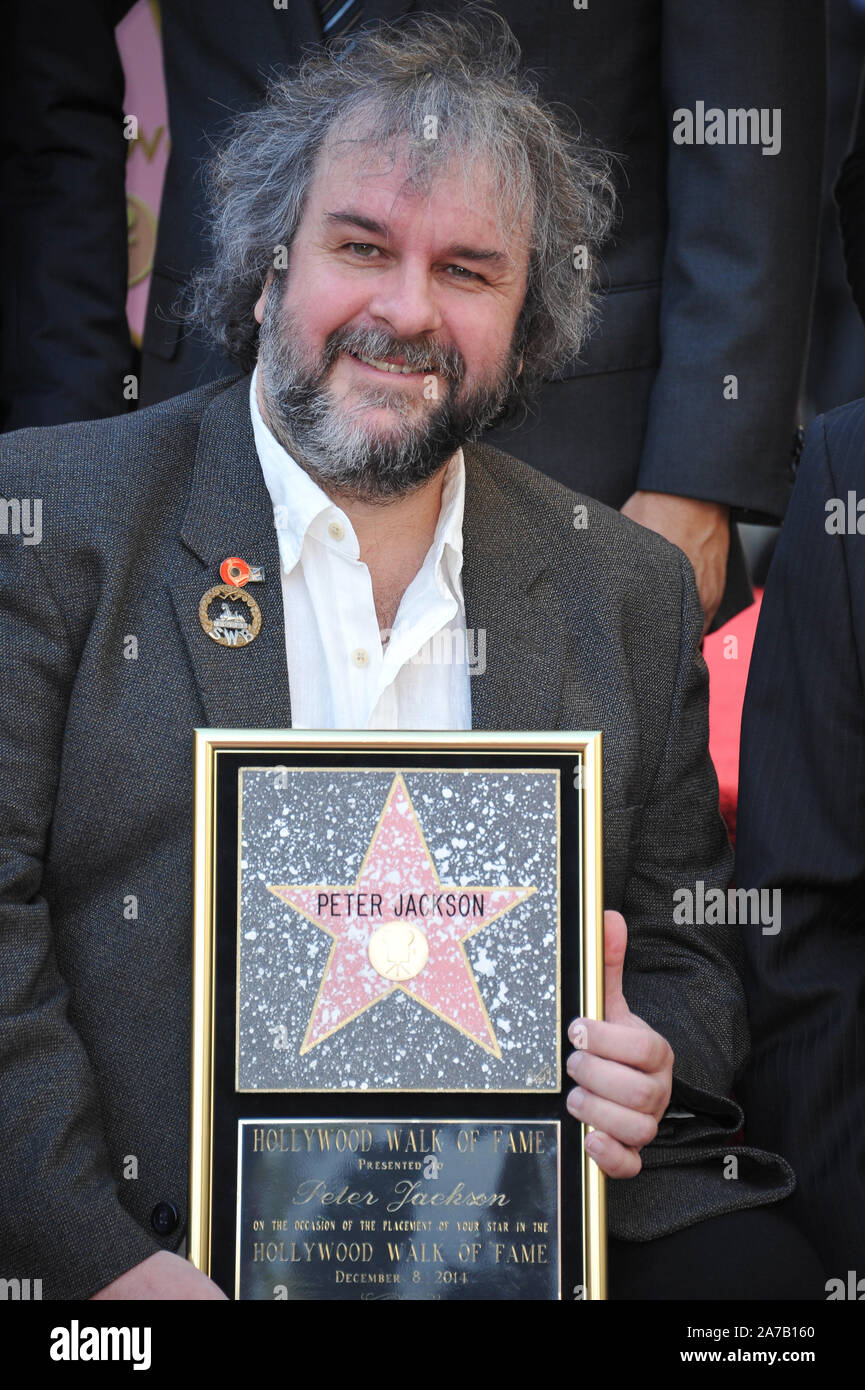 LOS ANGELES, CA - DECEMBER 8, 2014: Director Peter Jackson on Hollywood ...