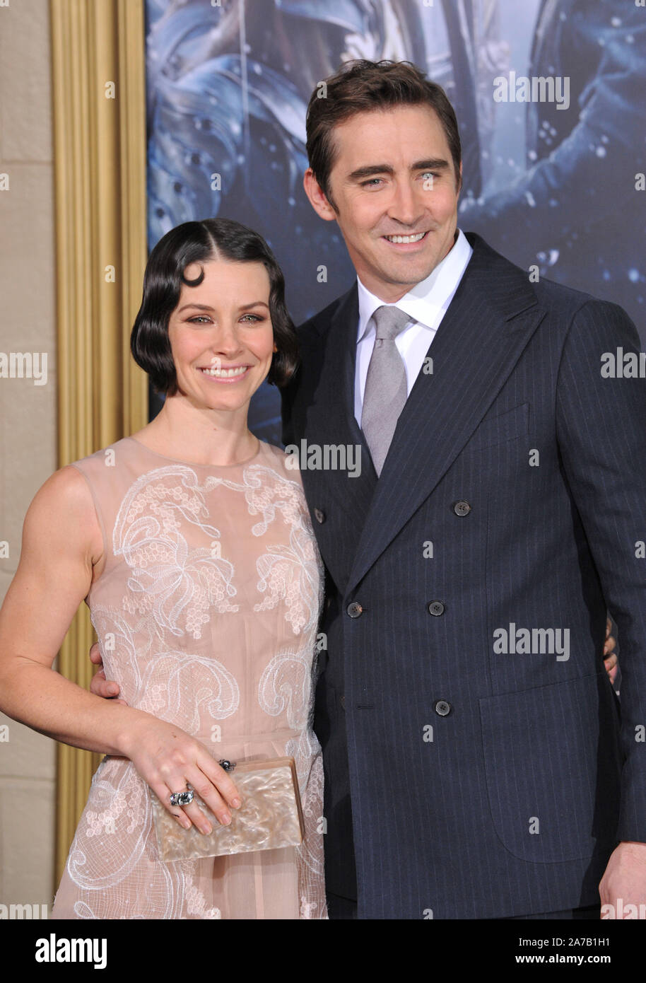 LOS ANGELES, CA - DECEMBER 9, 2014: Evangeline Lilly & Lee Pace at the ...