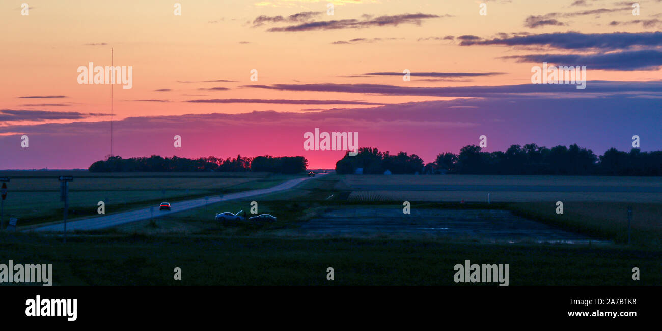Beautiful purple sunset Stock Photo - Alamy