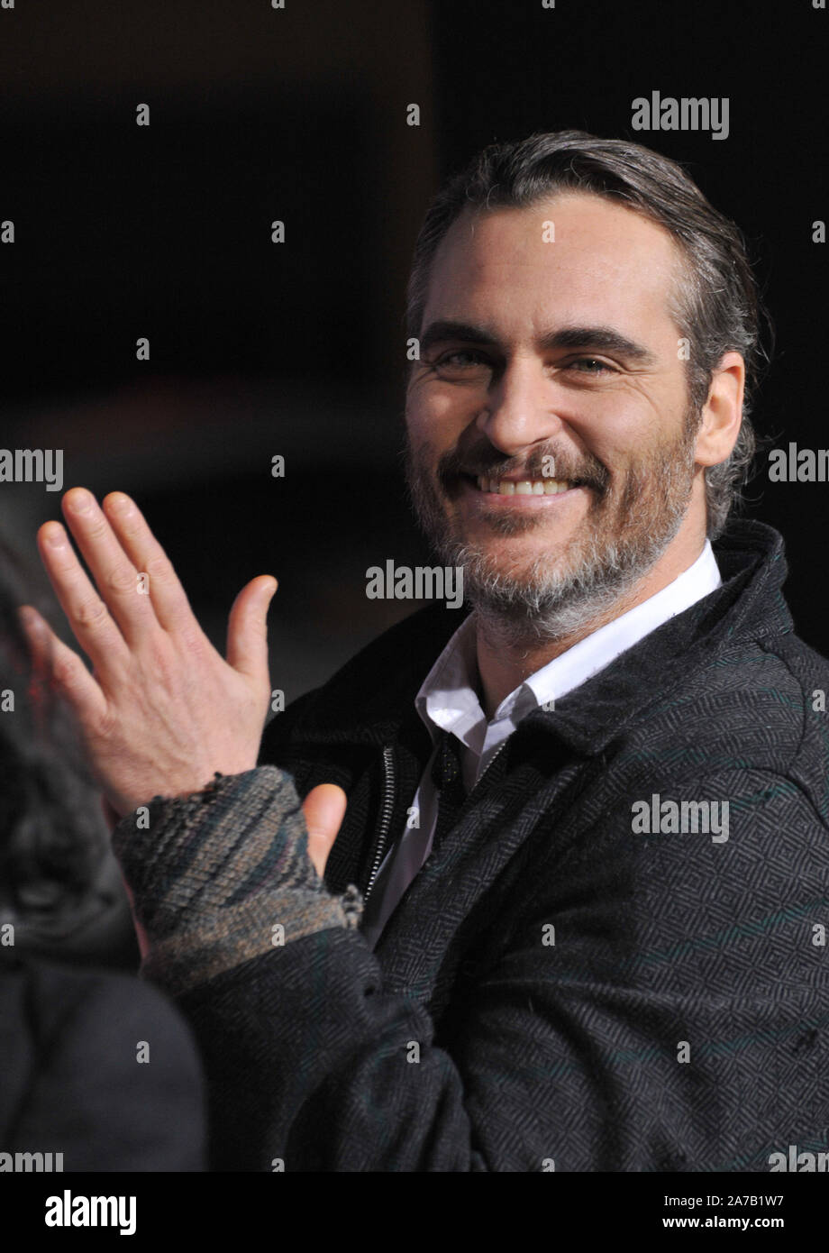 LOS ANGELES, CA - DECEMBER 10, 2014: Joaquin Phoenix at the Los Angeles ...