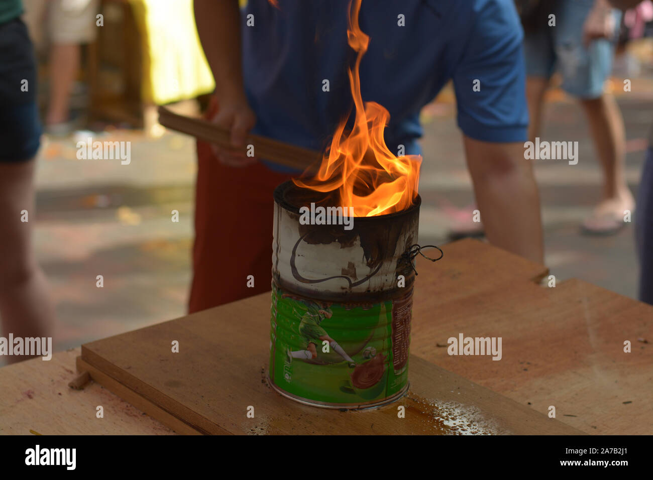 Burning of joss sticks. Asian Chinese custom Stock Photo - Alamy