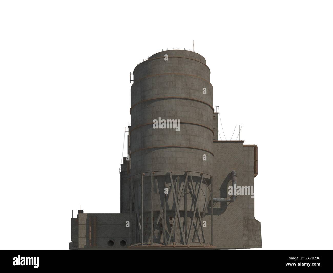 Industrial building of the future concept isolated on white background ...