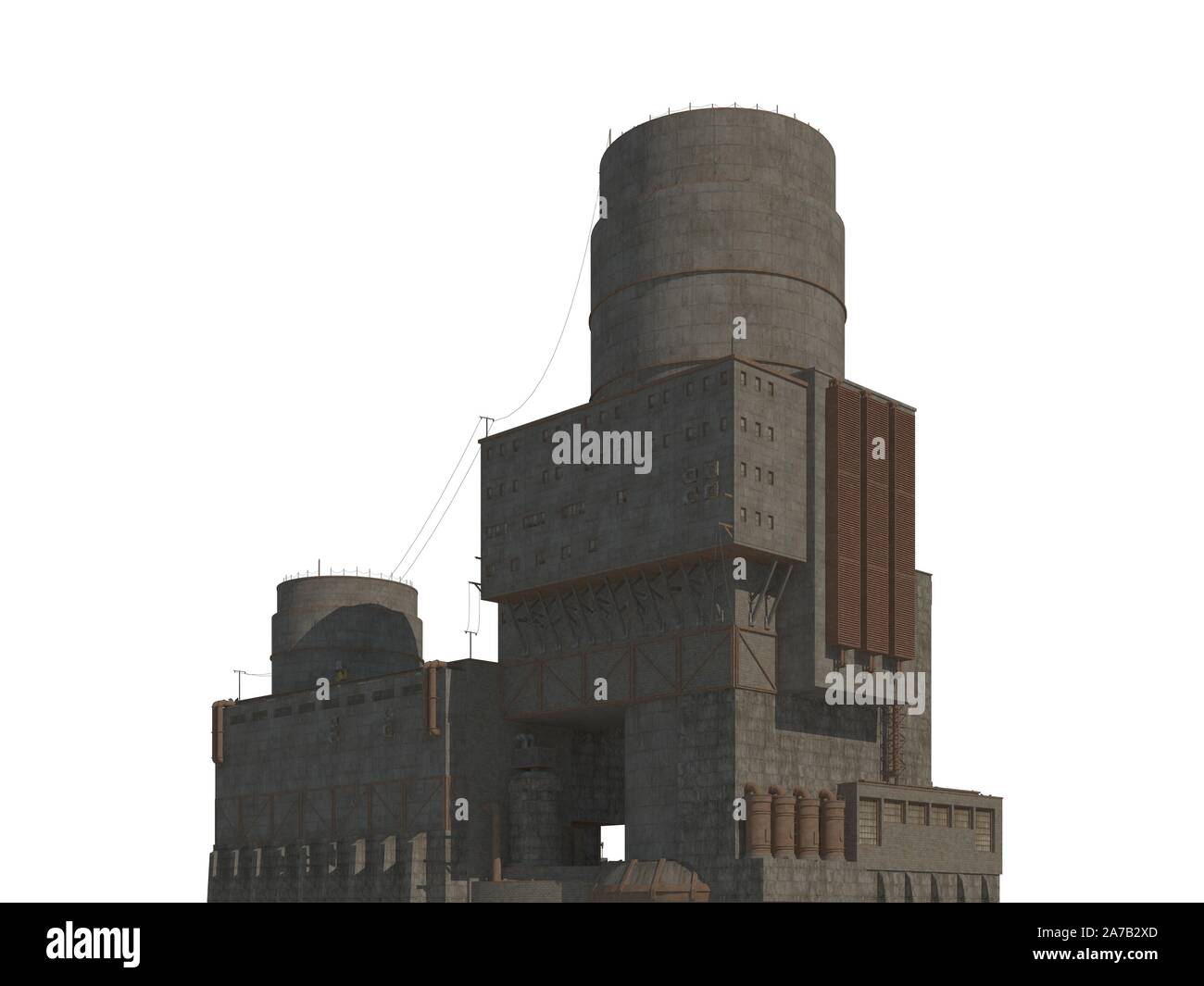 Industrial building of the future concept isolated on white background ...