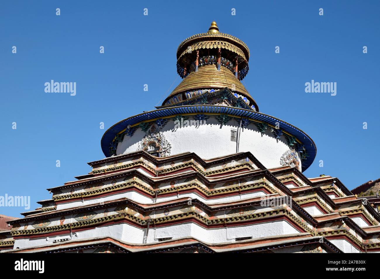 A Kumbum, a multi-storied aggregate of Buddhist chapels in Tibetan ...