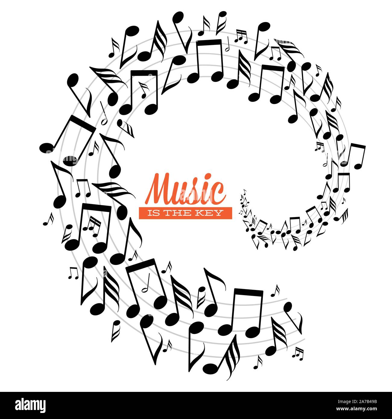 Messy scattered music notes on stave Stock Vector Image & Art - Alamy
