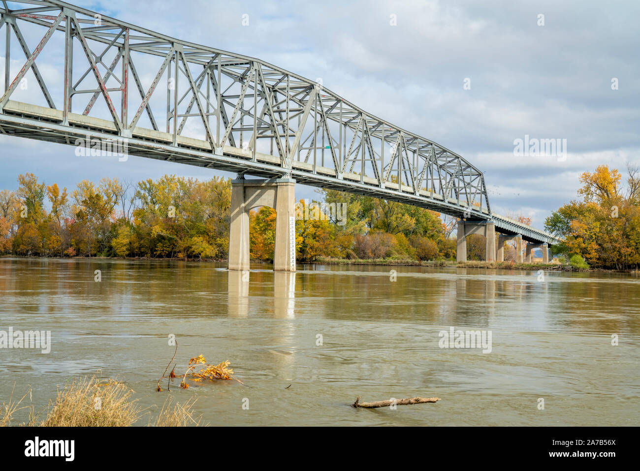 Brownville Bridge built in 1939 is a truss bridge over the Missouri ...