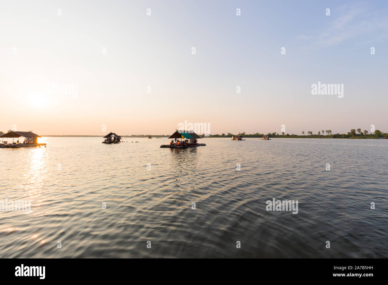 Landscape view at sunset with Float Raft Downstream Stock Photo - Alamy