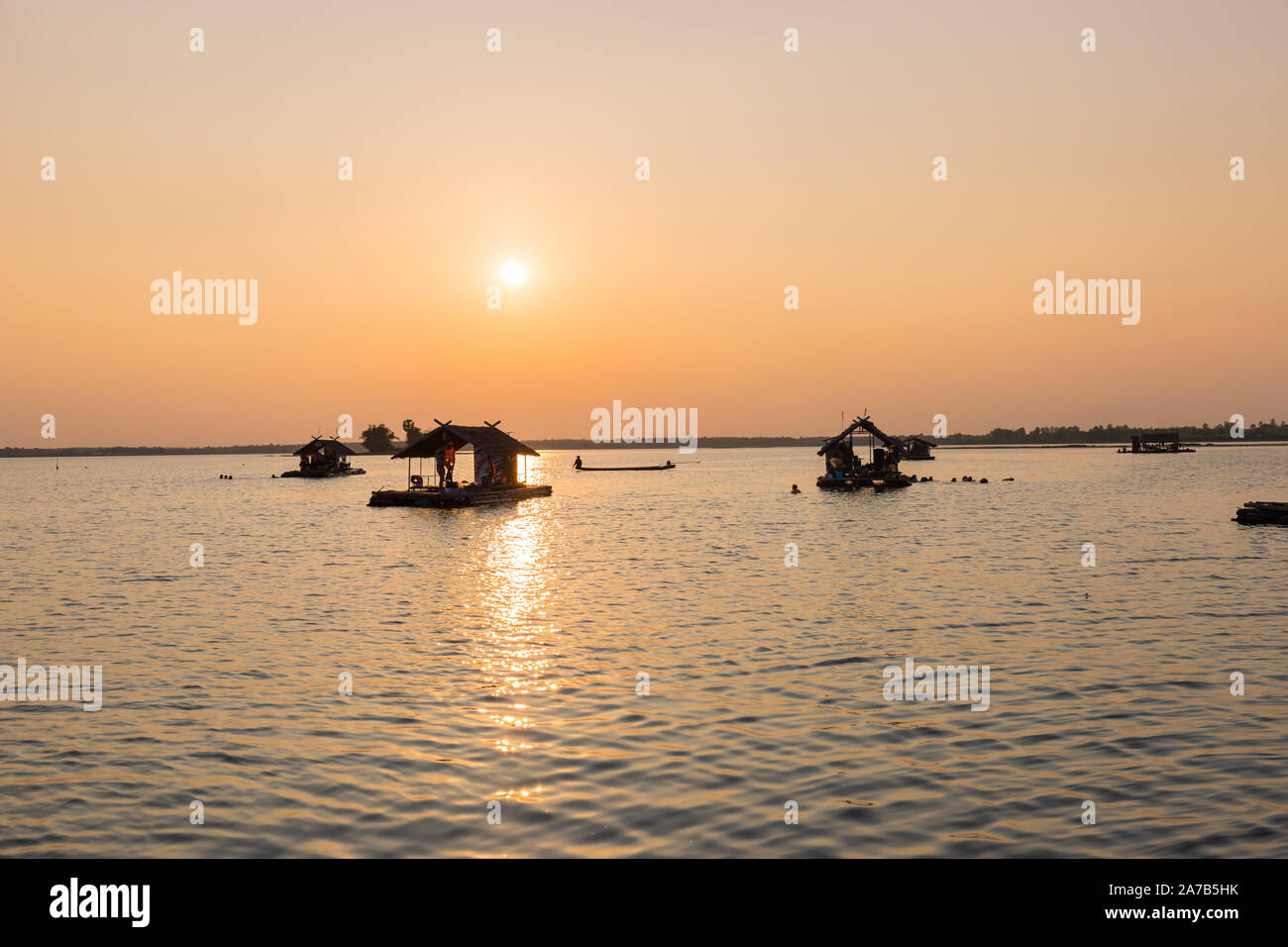 Landscape view at sunset with Float Raft Downstream Stock Photo - Alamy