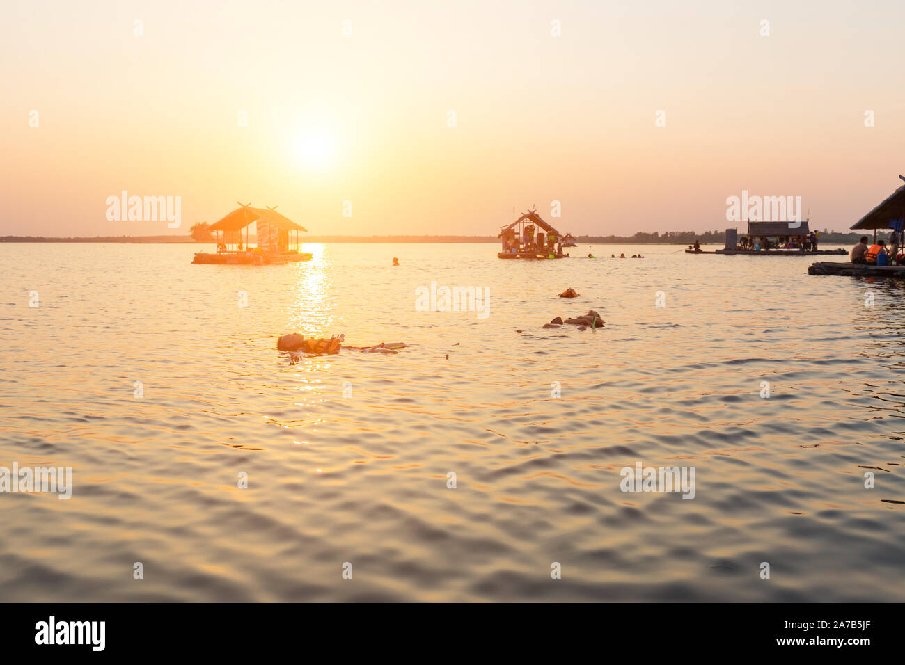 Landscape view at sunset with Float Raft Downstream Stock Photo - Alamy