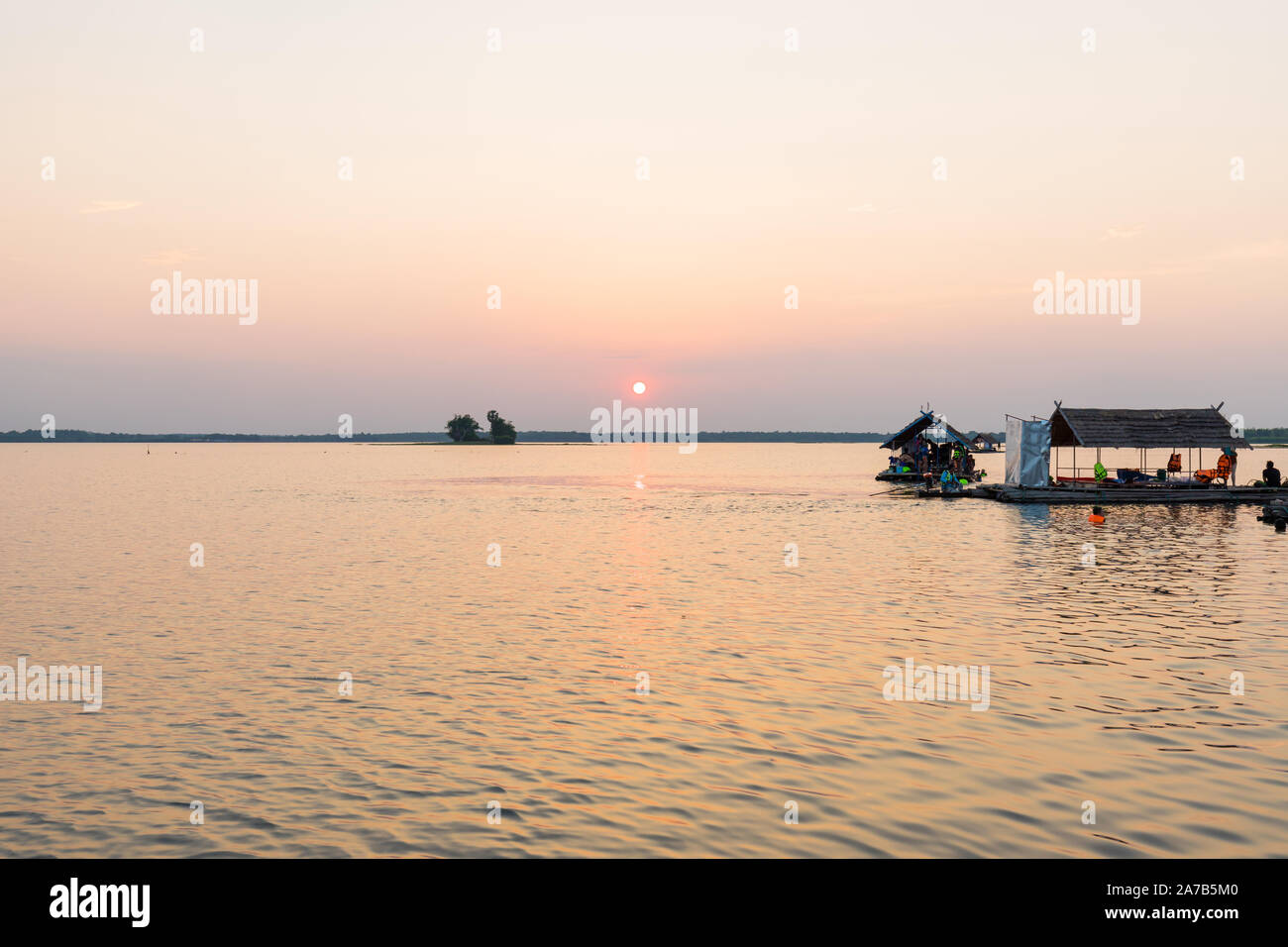 Landscape view at sunset with Float Raft Downstream Stock Photo - Alamy