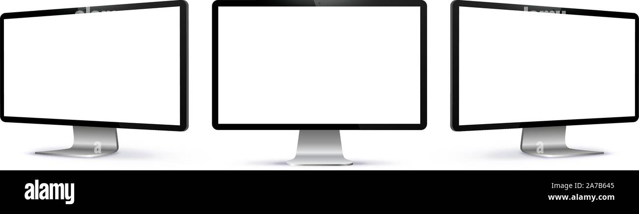 PC Monitor With Different Angles Vector Illustration Stock Vector Image ...