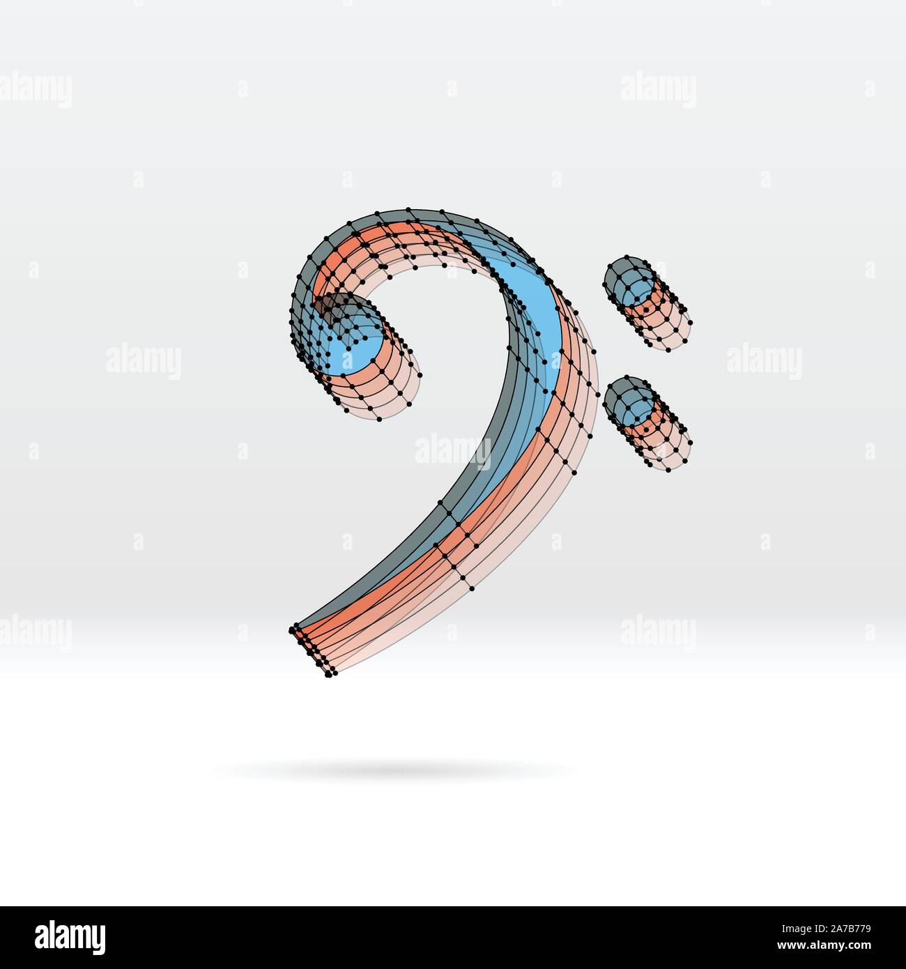 Transparent music bass key with dotted scheme Stock Vector Image & Art ...