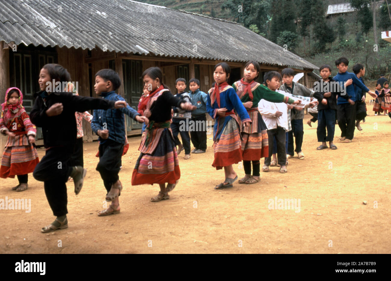 Indigenous Hmong children are taught physical education at their school ...