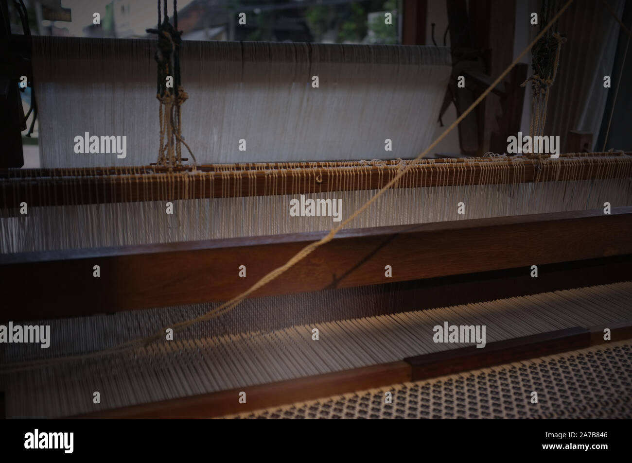 Close up Important tools used in weaving are called loom , Concept ...
