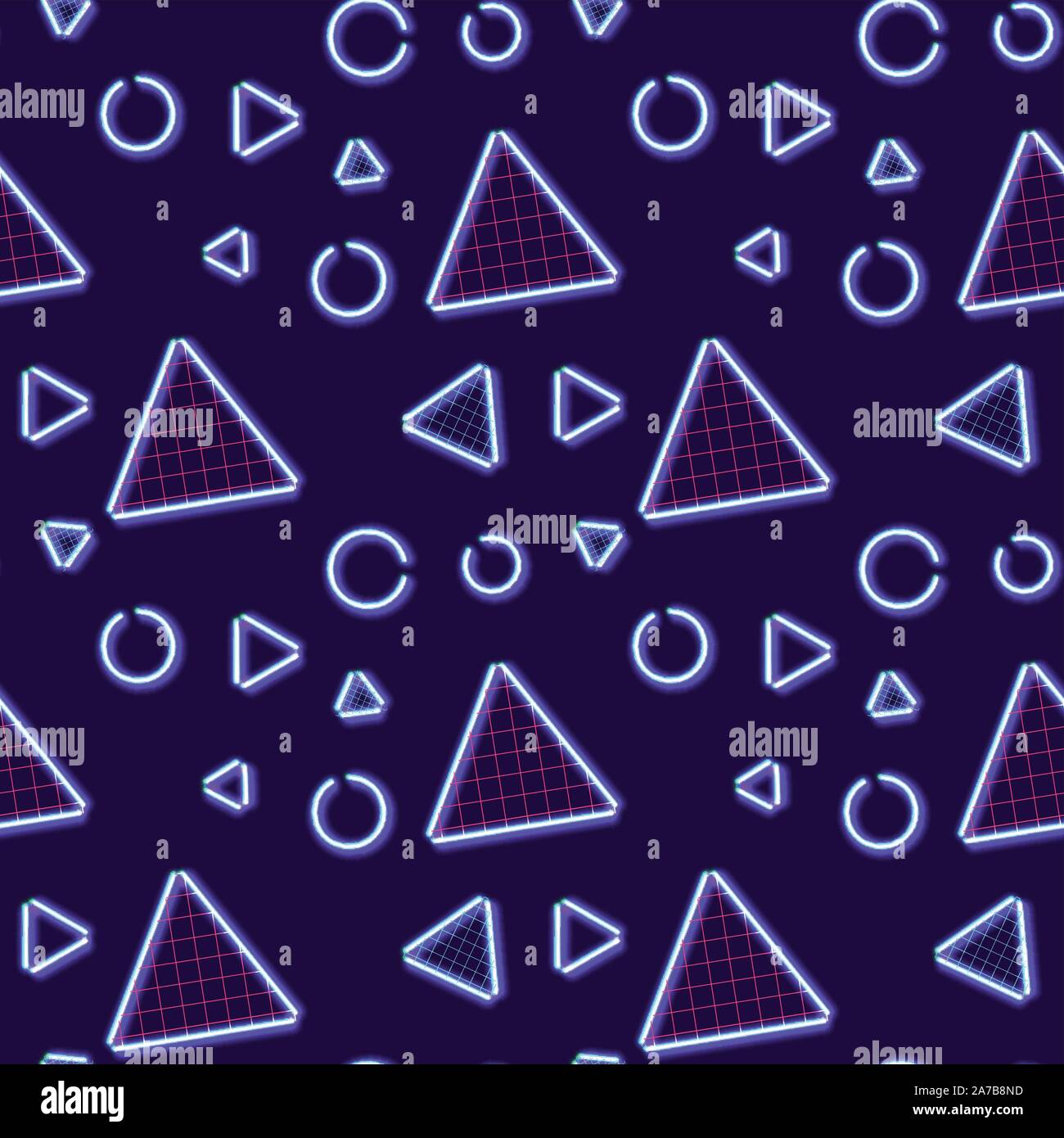 Neon seamless pattern with memphis and 80s style Stock Vector Image ...